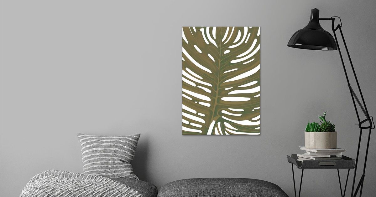 'Monstera Woodblock' Poster by BluePinkPanther | Displate