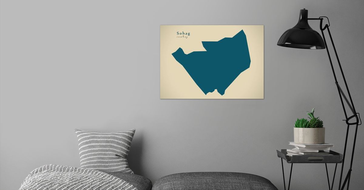 'Sohag governorate map' Poster by Ingo Menhard | Displate