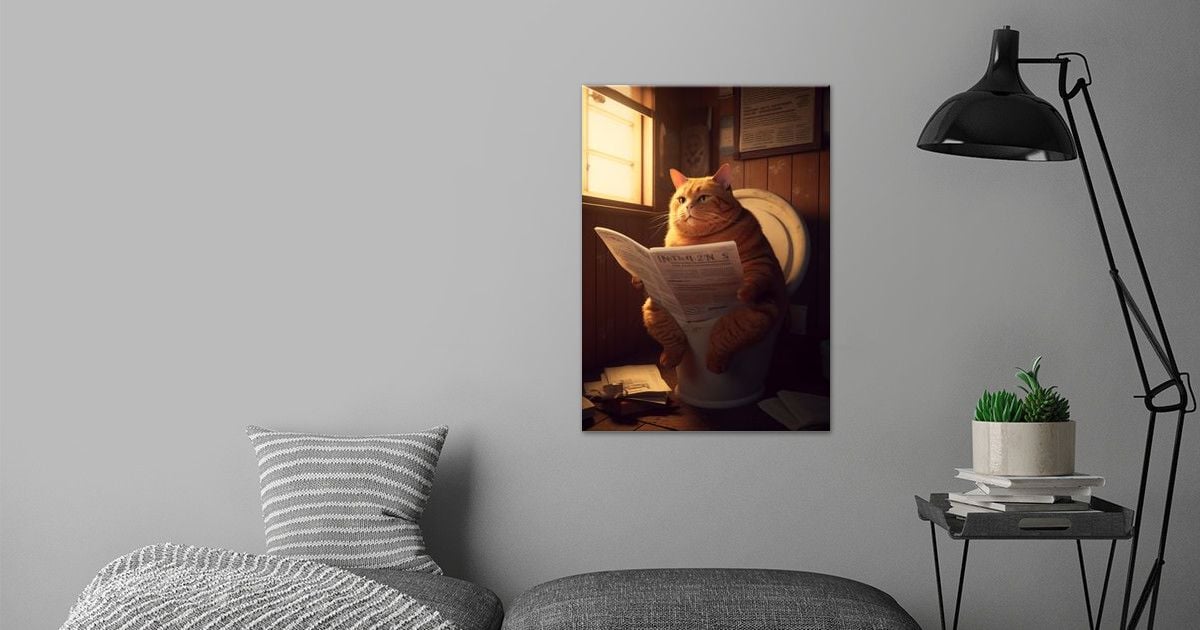 'Fat Cat Toilet Newspaper' Poster by Zenja Gammer | Displate