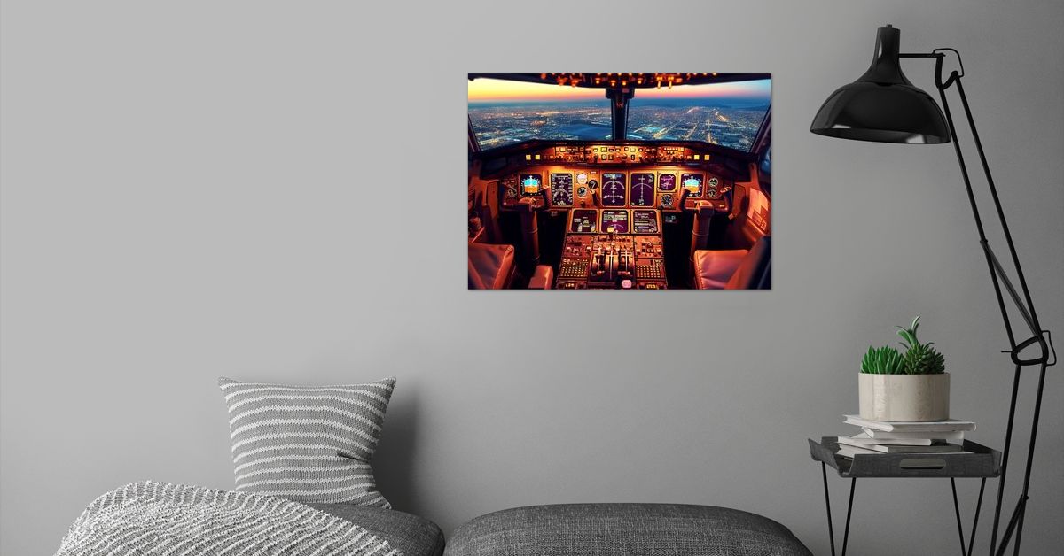 'Airplane cockpit' Poster by Karen Foley | Displate