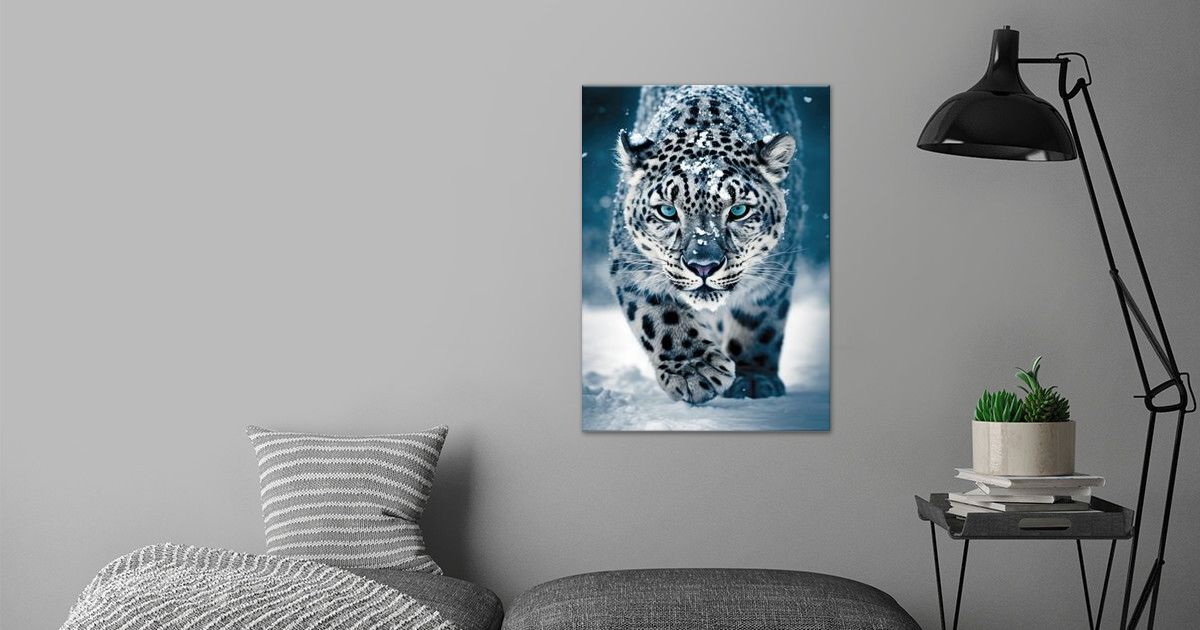 'Wild Spotted Snow Leopard ' Poster by mcmtdesigns | Displate
