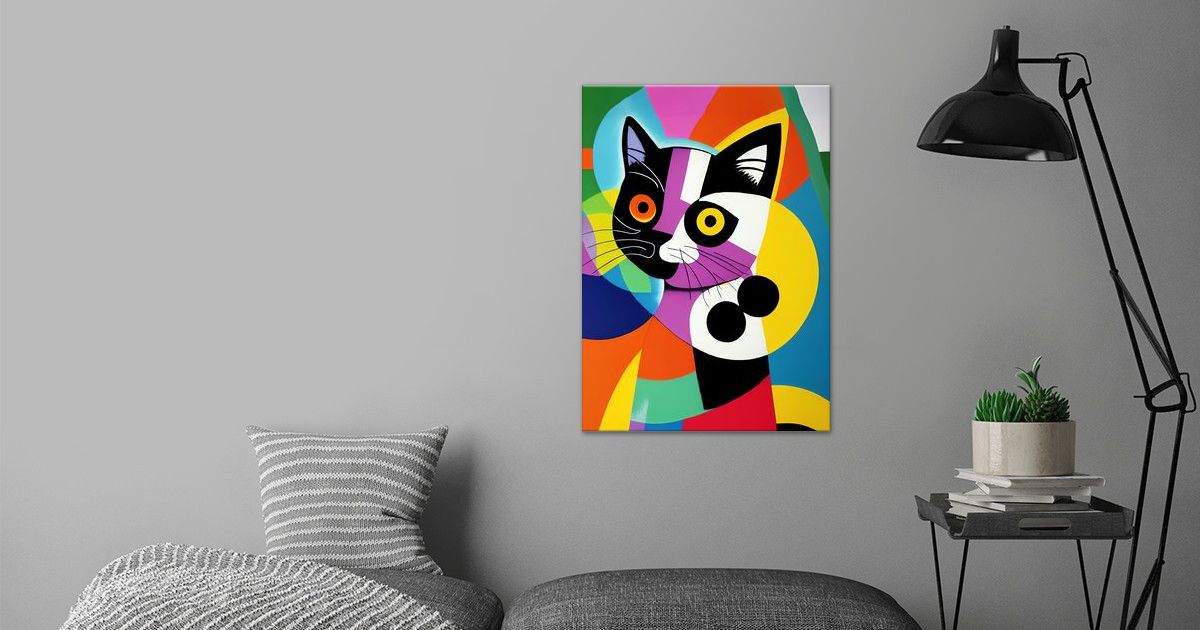 'MCM Cat Portrait' Poster by BluePinkPanther | Displate