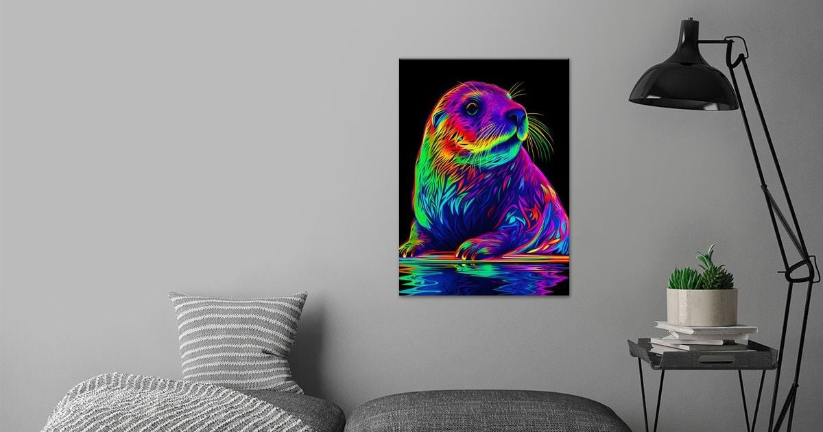 'Neon Beaver' Poster by Makadur | Displate