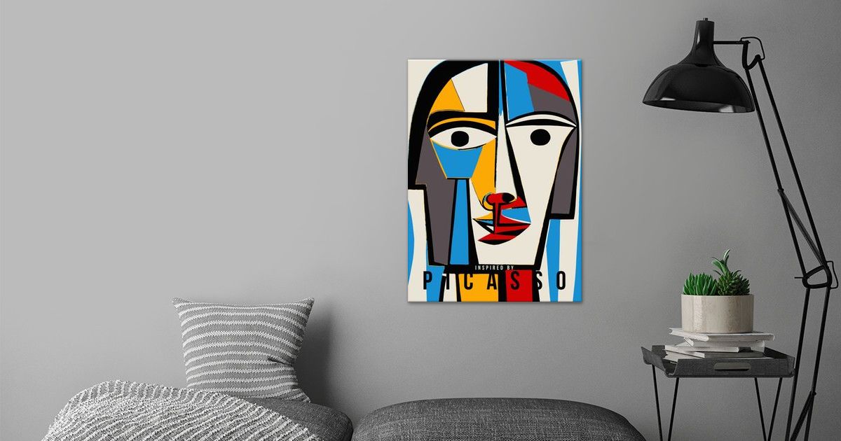 'Retro Cubism Head' Poster by HyggeStudio | Displate