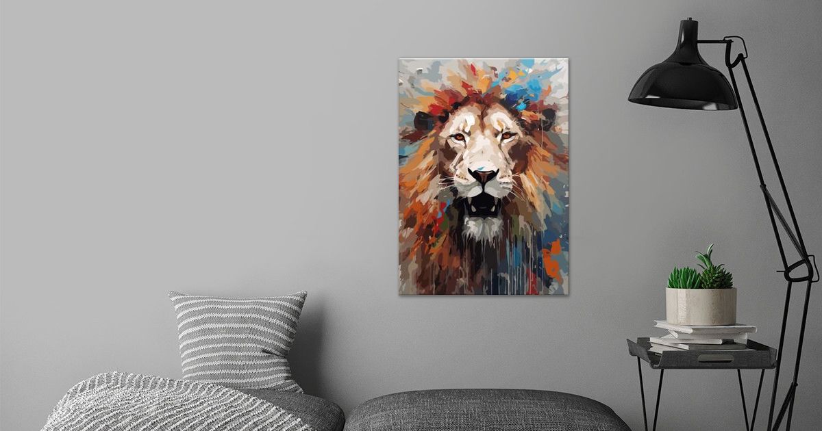 'Lion Abstract Art Painting' Poster by Art Jiyuu | Displate