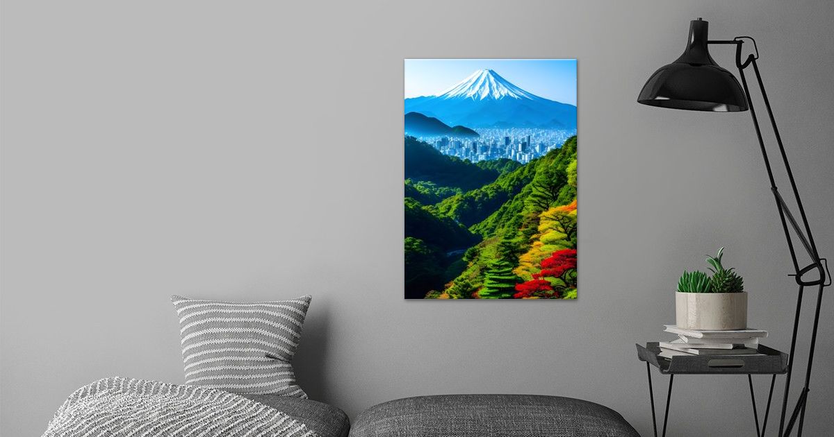 'Majestic Volcano Skyline' Poster by Mark Vincent Verallo | Displate