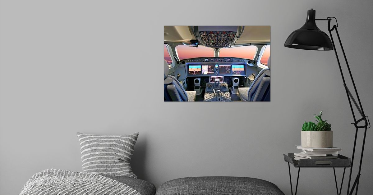 'A220 Cockpit at Dusk' Poster by Coby Wayne | Displate