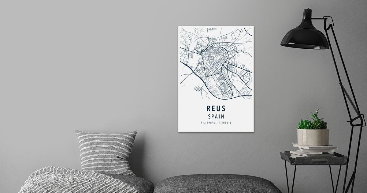 'reus simple map' Poster by Denise Zendejas | Displate