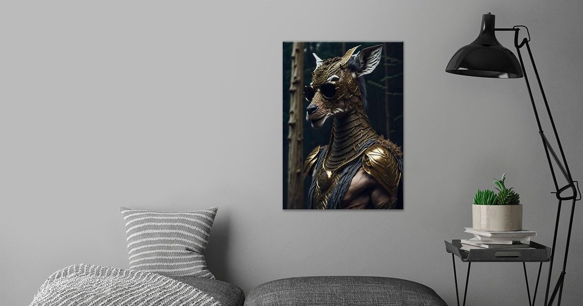 'Giraffe Gladiator in Armor' Poster by Sergey Sedunov | Displate