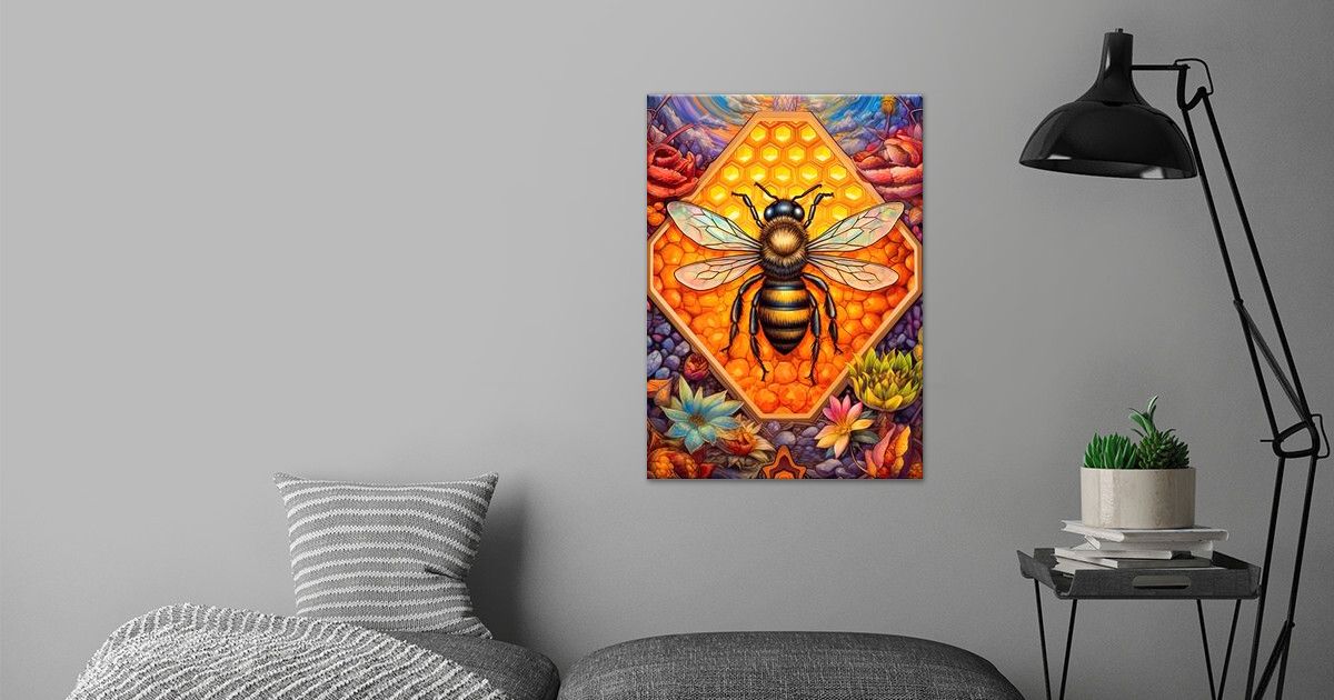 'Psychedelic bee' Poster by Siobhan Lamb | Displate