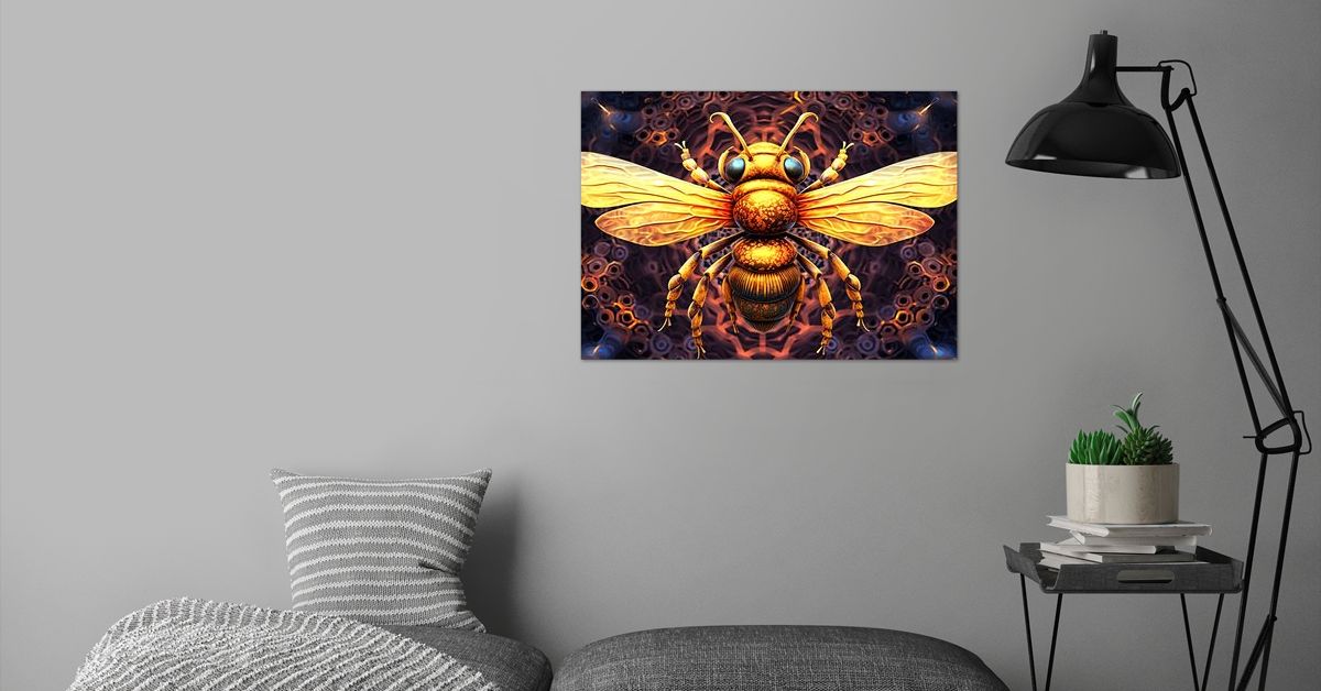 'Psychedelic bee' Poster by Siobhan Lamb | Displate