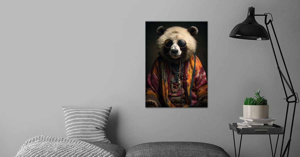 'Hippie Panda' Poster by Frank Hirschle | Displate