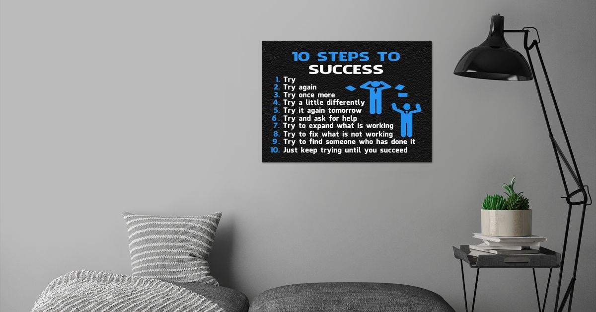 '10 Steps To Success Poster' Poster by Big Mouse | Displate