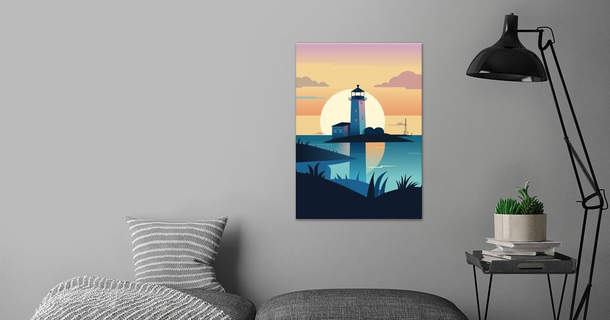 'Lighthouse Illustration' Poster by Nhan Hoang | Displate