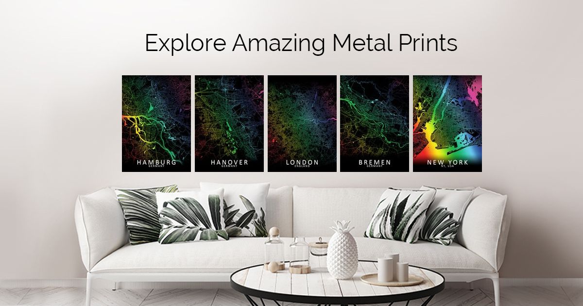'Rainbow City Maps' Posters | City Map Art Prints | Displate