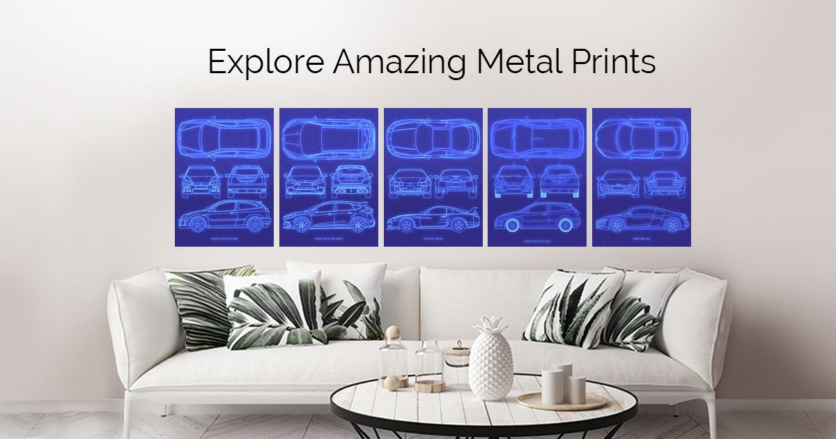 'Blue Glow Car And Track' Posters | City Map Art Prints | Displate